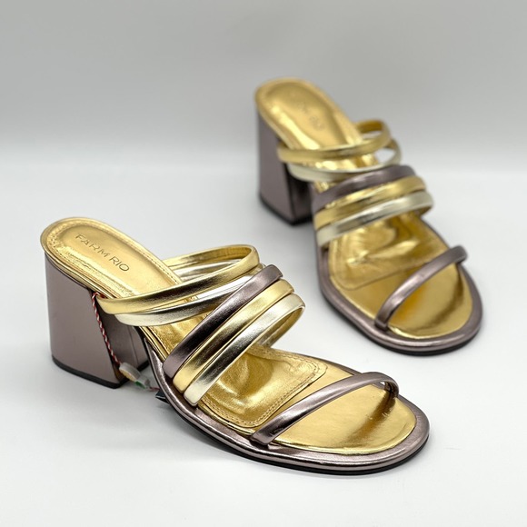 FARM Rio | Shoes | Farm Rio Sandal Womens 9 Metallic Gold Pewter ...
